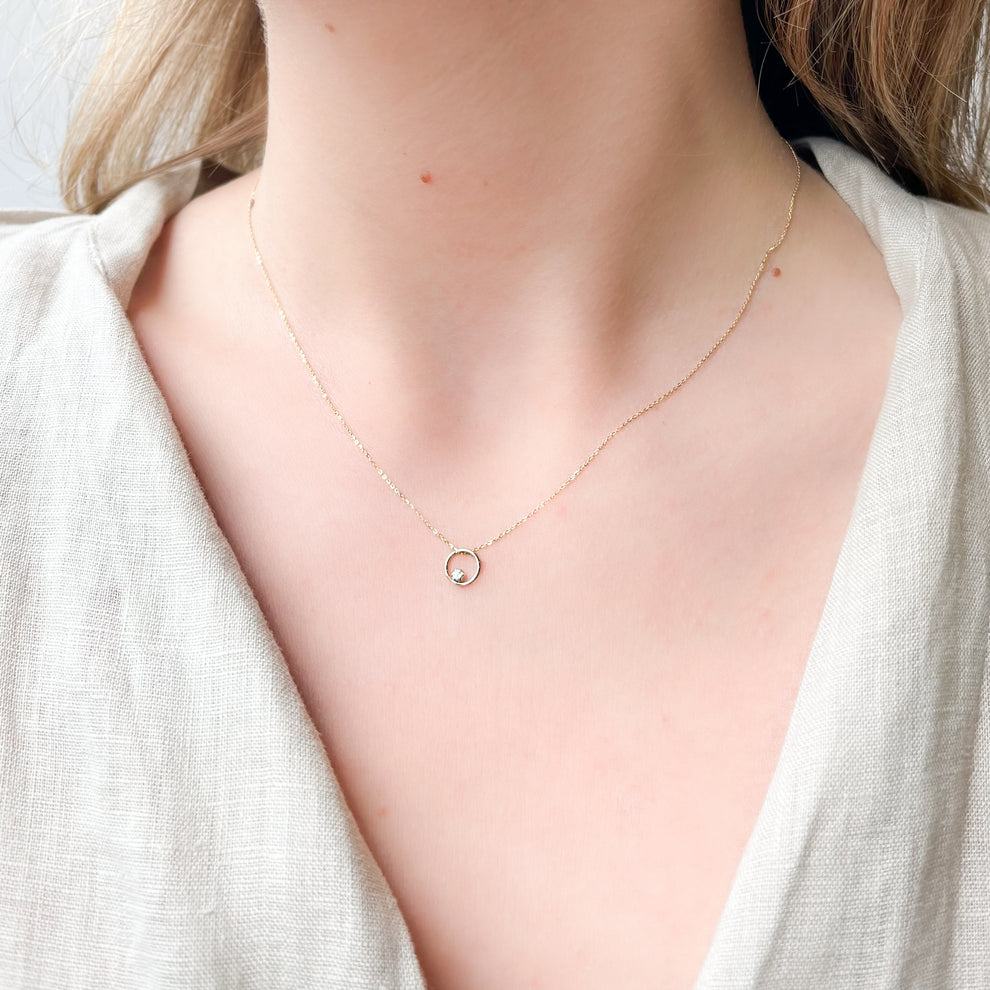 Conjunto Mery Cadena con Colgante y Pendientes con Diamante Creado en