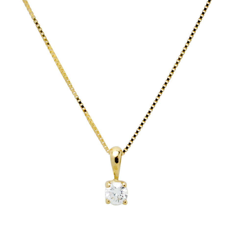 Cadena y Colgante Allison 4 grapas con Diamante Creado de 0,10 Kilates